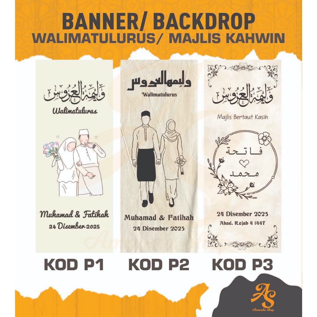 BUNTING/ BANNER/ BACKDROP SELAMAT PENGANTIN BARU | MAJLIS PERKAHWINAN ...