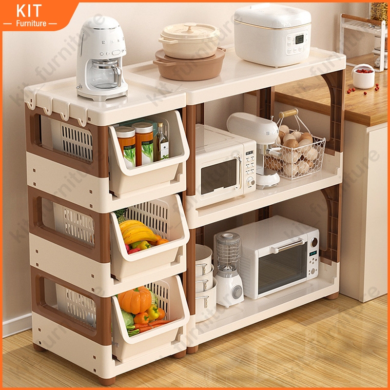 Dapur Rak Besi Kitchen Shelf Storage Basket Organizer Oven Rak Kitchen ...