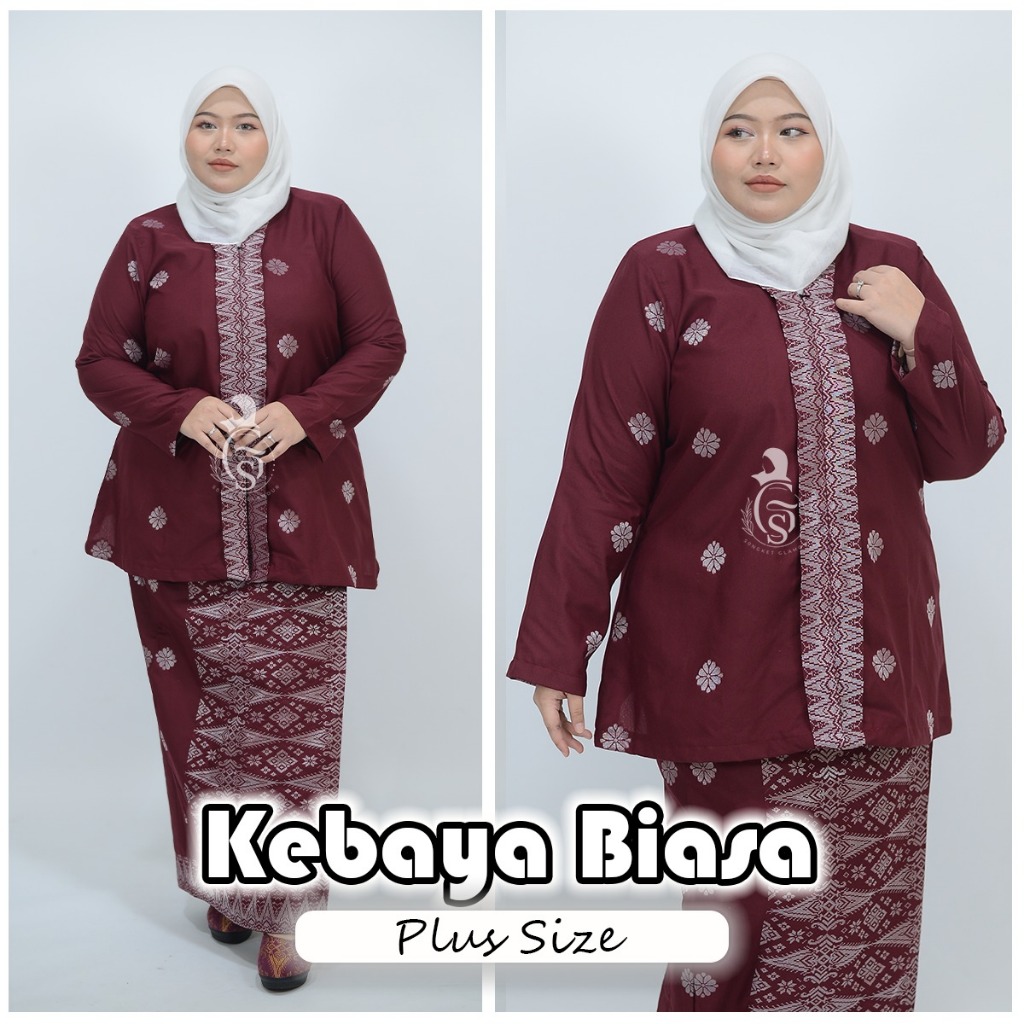 PLUS SIZE KEBAYA BIASA 3XL-8XLIPLUS SIZE KEBAYA IKEBAYA SONGKET IBUNGA ...