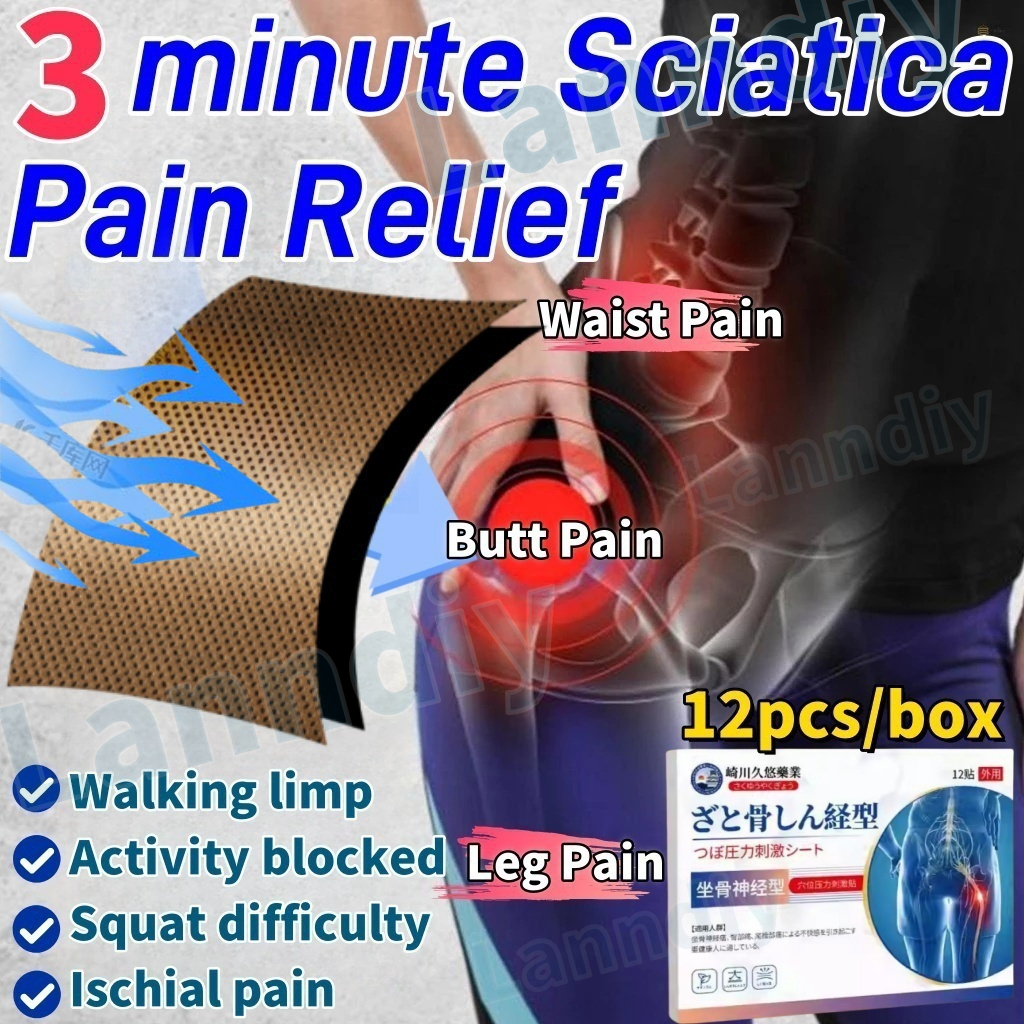 Patch sciatica pain relief Japan 12pc/box Crotch pain joint&knee&hip ...