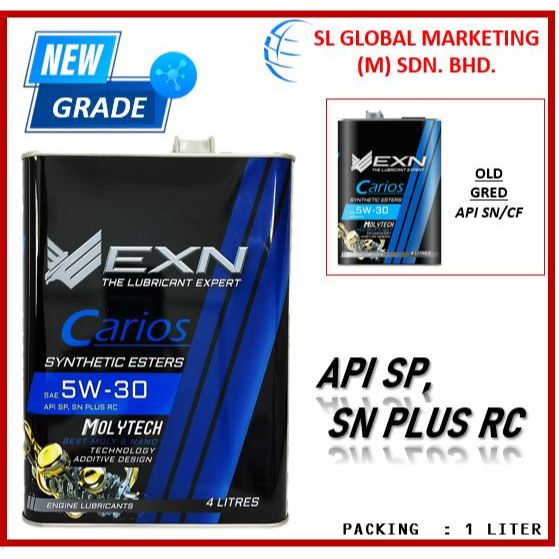 EXN CARIOS MOLYTECH SAE 5W-30 API SP, SN PLUS RC SYNTHETIC ESTER ENGINE ...