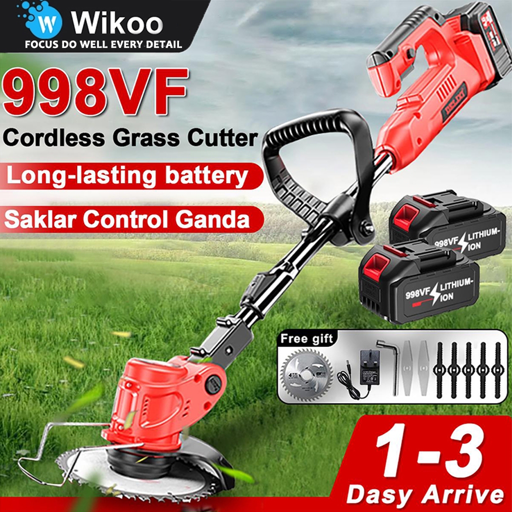 988VF Mesin Rumput Bateri Electric Cordless Grass Cutter Machine Lawn ...