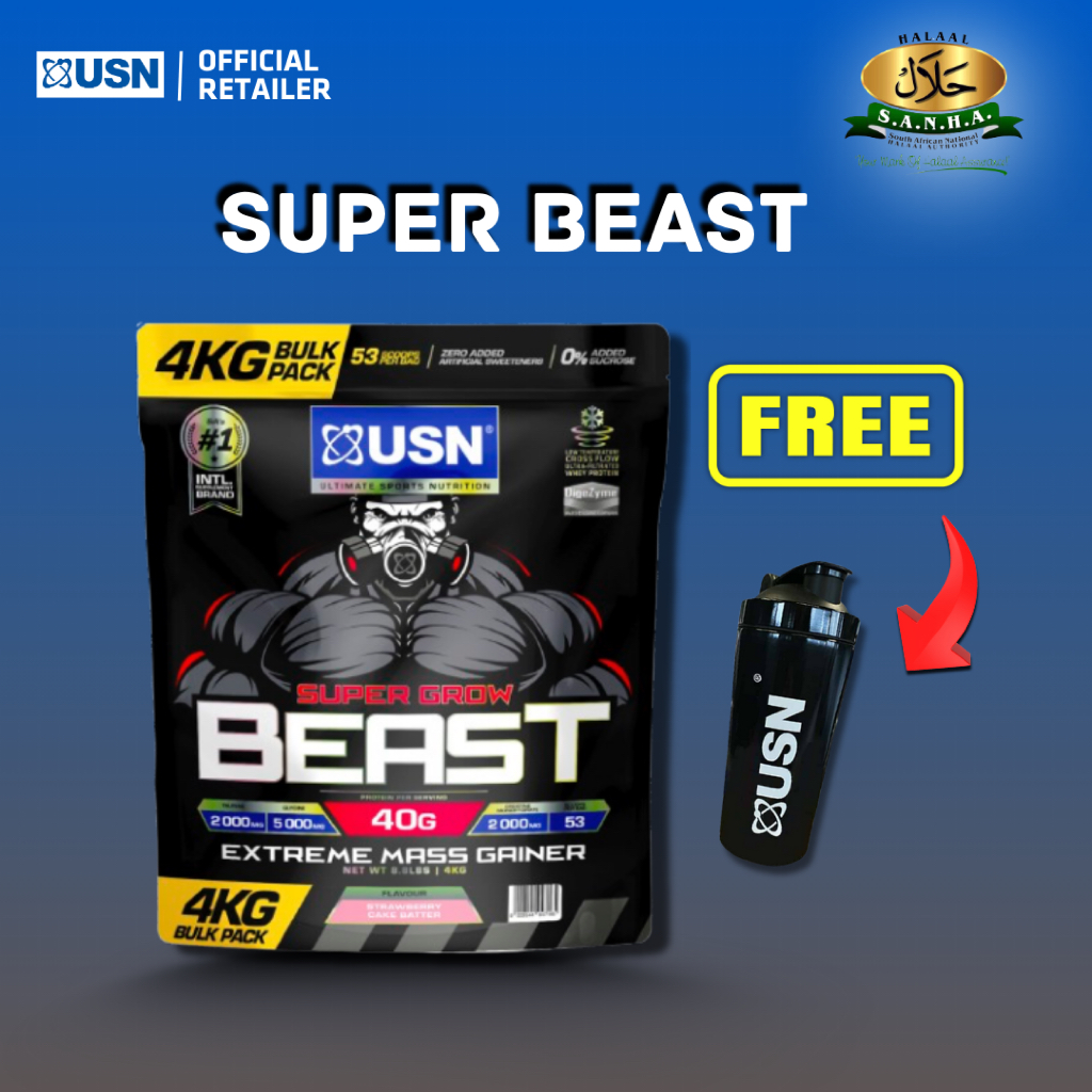 USN Super Grow Beast Extreme Mass Gainer 4KG | Shopee Malaysia