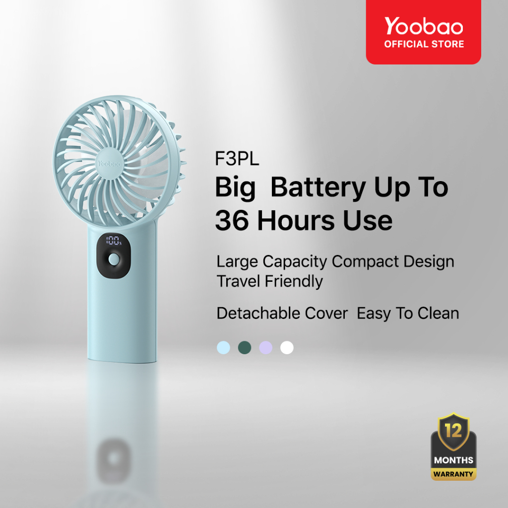 Yoobao F3PL 10000mAh Rechargeable Handheld Mini USB Fan Portable Mini ...
