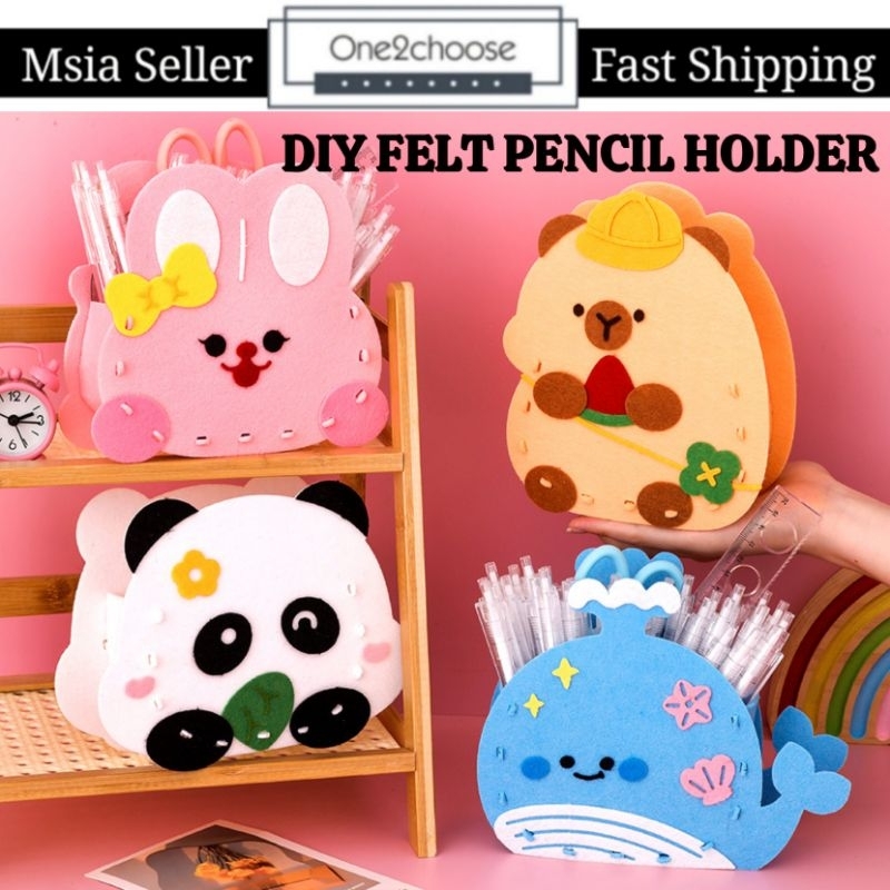One2choose DIY Cartoon Pencil Holder Felt Non-Woven Art Craft Kid Art ...