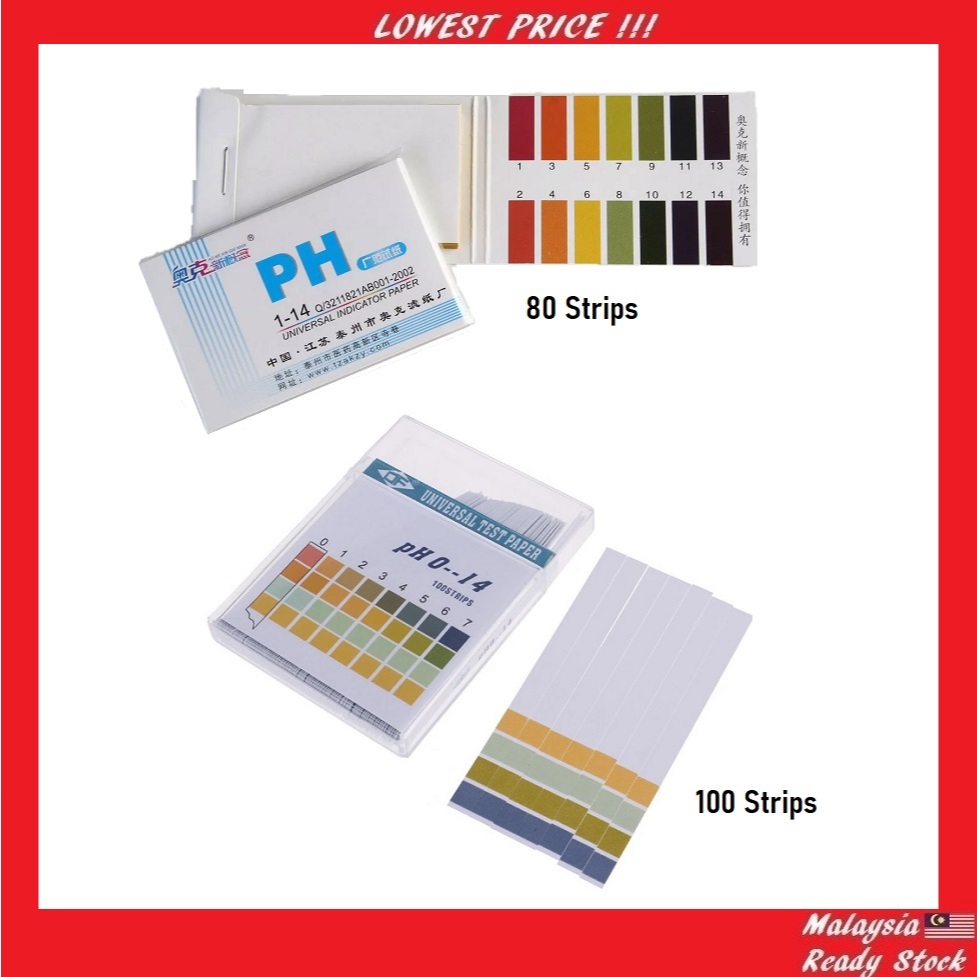 pH Paper Universal Litmnus Indicator Acid Alkaline Strip Test Paper ...