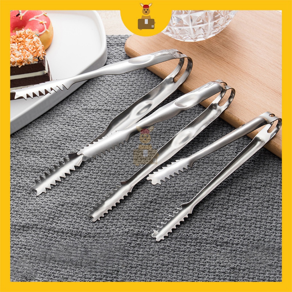 Ice Cube Clip Stainless Steel Ice Clamp Tongs Barbecue Clip Bread ...