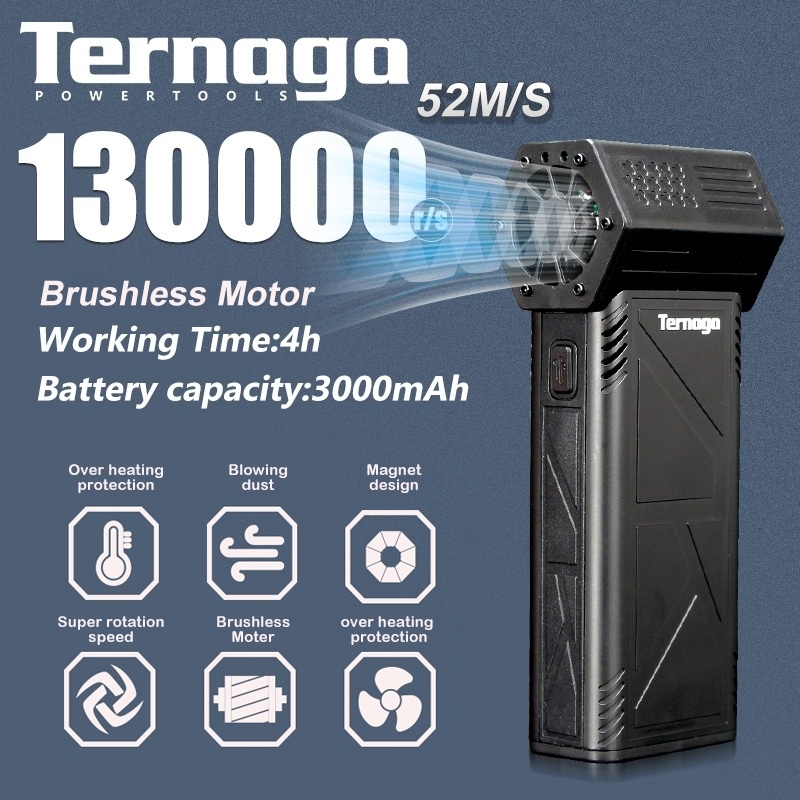 Ternaga Powerful Mini Turbo Fan 130000 RPM Portable Brushless Electric ...