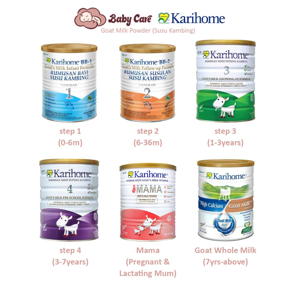 Karihome Goat Milk Powder - Step 1, 2, 3, 4, Mama, Adult (400g/900g ...