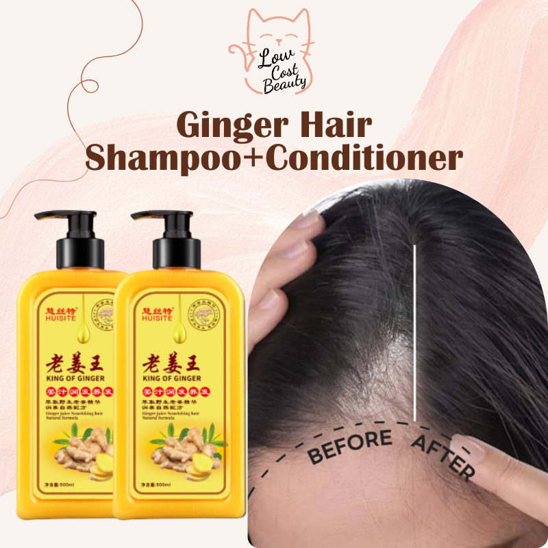BUY 1 FREE 1 800ML Ginger Hair Shampoo Anti Hair Loss Oil Control ...