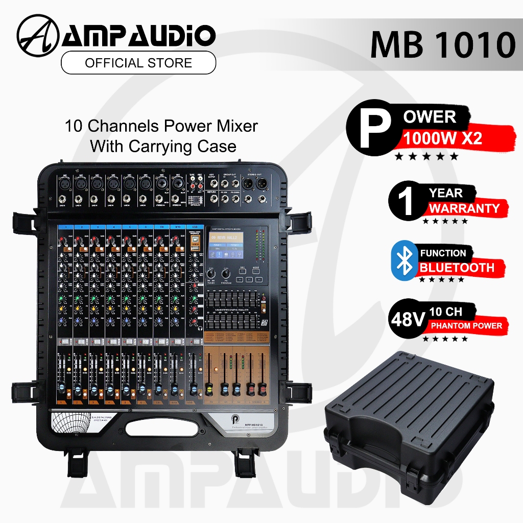 PRONIC 10 Channel Power Mixer with Hard Case 1000W x2 | Shopee Malaysia