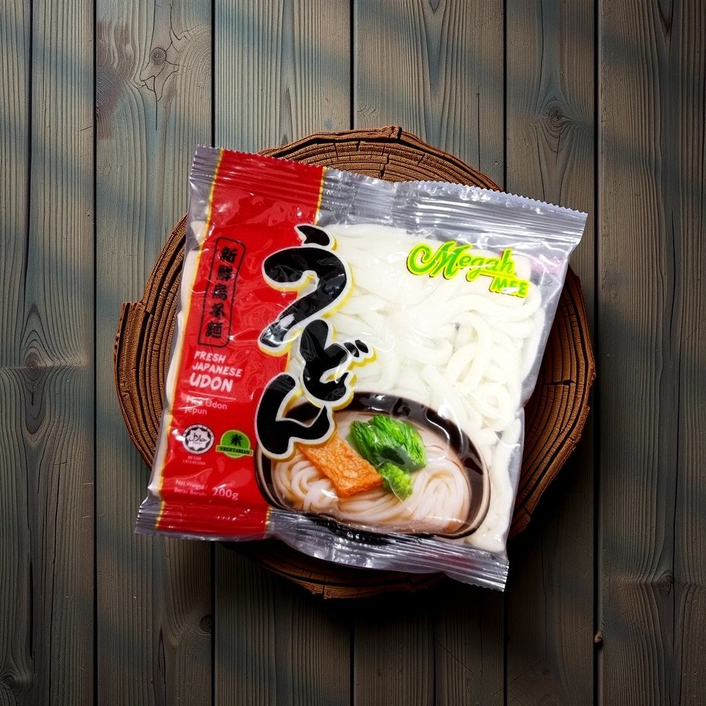Megah Mee Fresh Japanese Udon 200g – Ready-to-Cook Thick Noodles (Halal ...