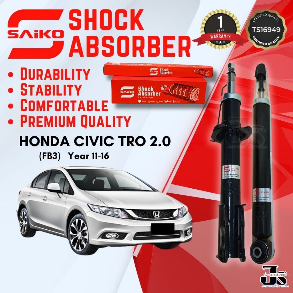 HONDA CIVIC TRO 2.0 FB3 - SAIKO ORIGINAL Shock Absorber FRONT & REAR ...