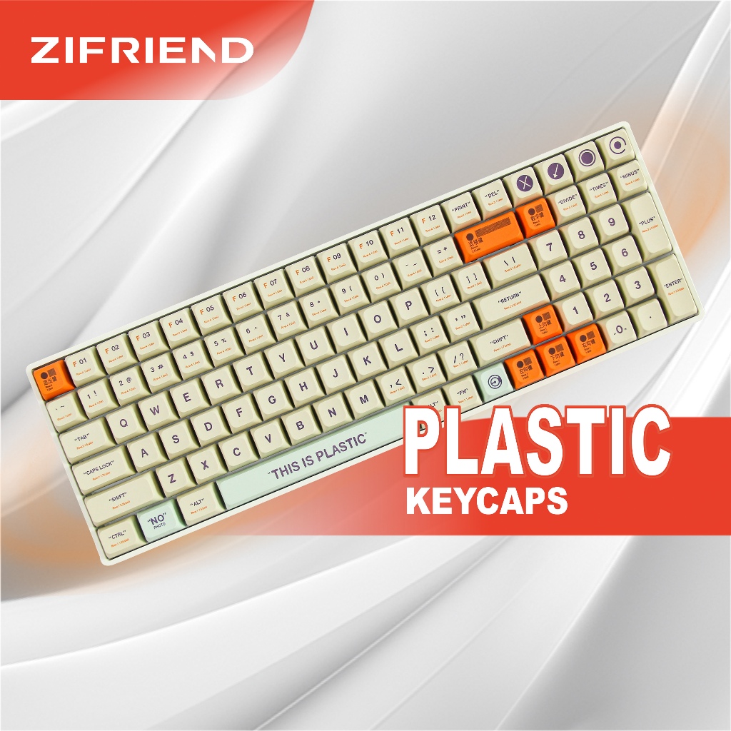 ZIFRIEND Plastic English 134 Key XDA Profile PBT Keycaps Set Mechanical Keyboard Keycaps ...