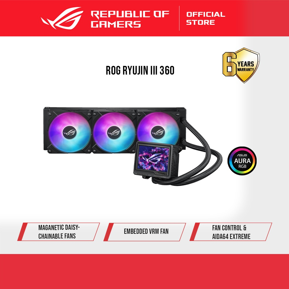 Asus ROG Ryujin III 360 ARGB Extreme Black Edition Liquid CPU Cooler ...