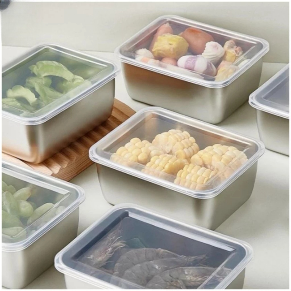 JOM Stainless Steel Organizer Crisper Fresh-Keeping Storage Box with ...