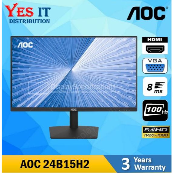 AOC 24B20JH2 1ms / 24B15H2 8ms 23.8" Full HD 100Hz Adaptive Sync IPS ...