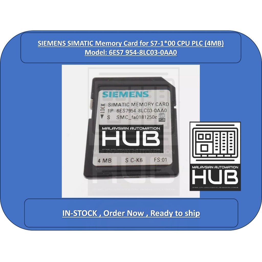 (NEW) 6ES7954-8LC03-0AA0 - SIEMENS SIMATIC Memory Card for S7-1200/S7 ...