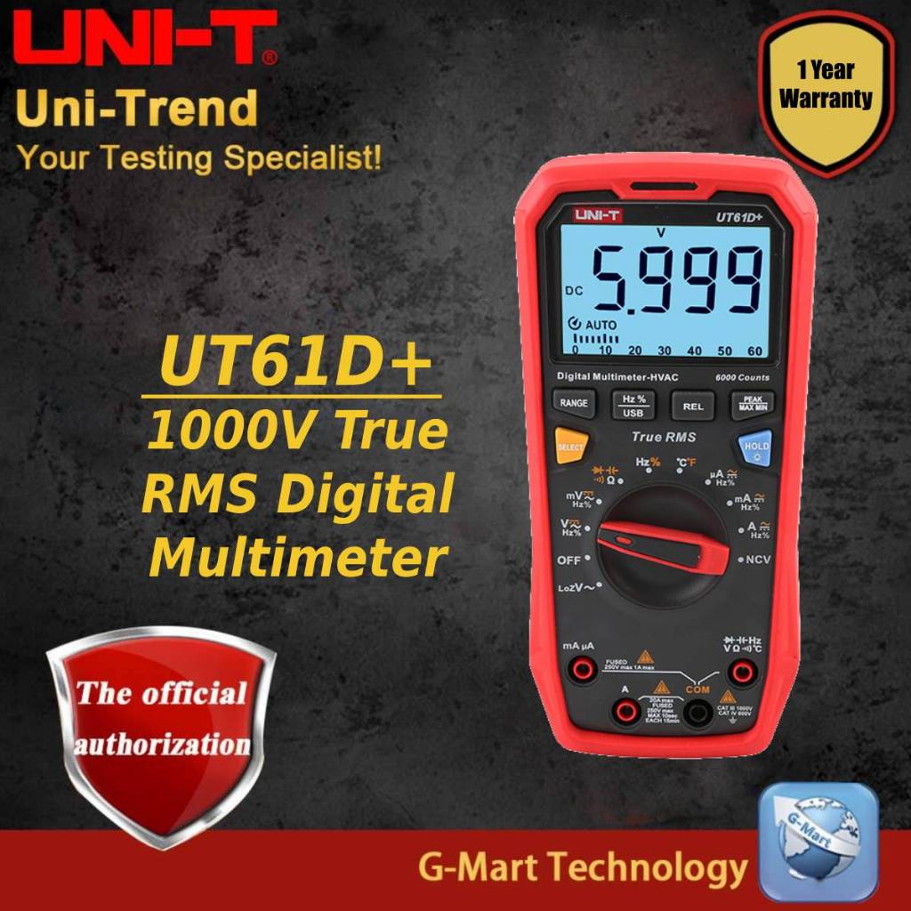 UNI-T UT61D+ UT61E+ 1000V True RMS Digital Multimeter | Shopee Malaysia