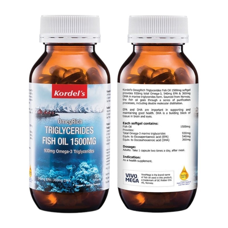 KORDEL'S OMEGRICH Triglycerides Fish Oil 1500mg 90's/BOTTLE | Shopee ...