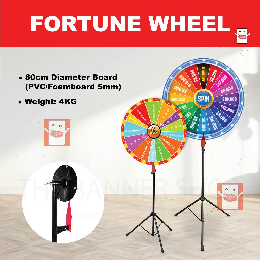 Lucky Draw Stand, Spin & Win, Fortune Wheel, 80cm Diameter Pvc ...