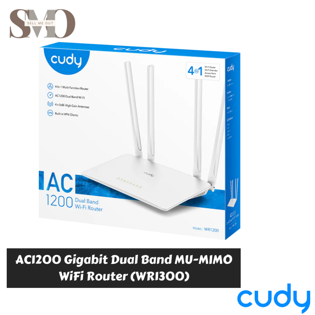 Cudy AC1200 Gigabit Dual Band MU-MIMO WiFi Router(WR1300) | Shopee Malaysia