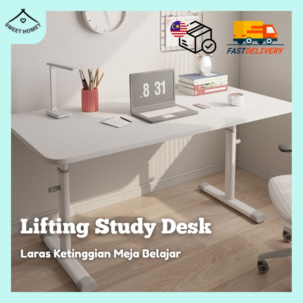 120CM Adjustable Study Table Office Desk Gaming Lifting Height Table ...