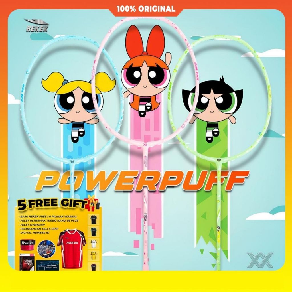 MAXX x POWERPUFF GIRLS Badminton Raket Original MAXX LIMITED EDITION ...