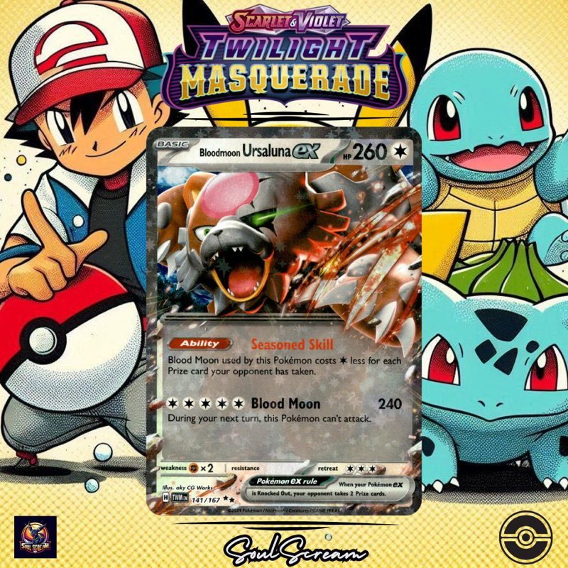Pokemon TCG Bloodmoon Ursaluna EX Twilight Masquerade | Shopee Malaysia
