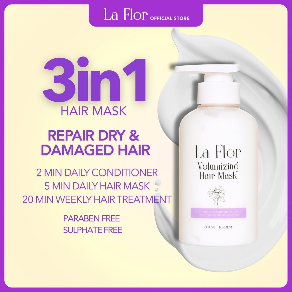 LA FLOR Volumizing Hair Mask - Penjagaan Rambut Kering & Rosak ...