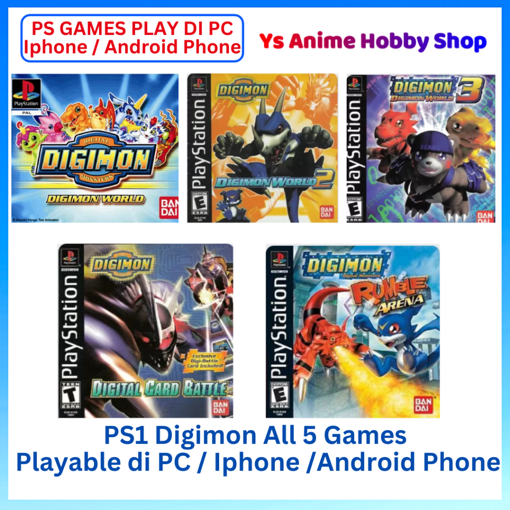 【PS1数码宝贝Digimon Game】Playstation 1 Game untuk Komputer Iphone Android ...