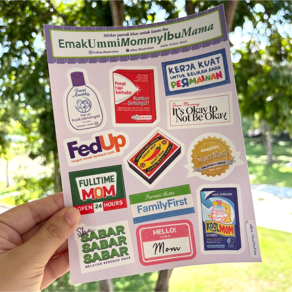 Mom Parody Deco Sticker Sheet - Mother Mak Ibu Mama | Shopee Malaysia