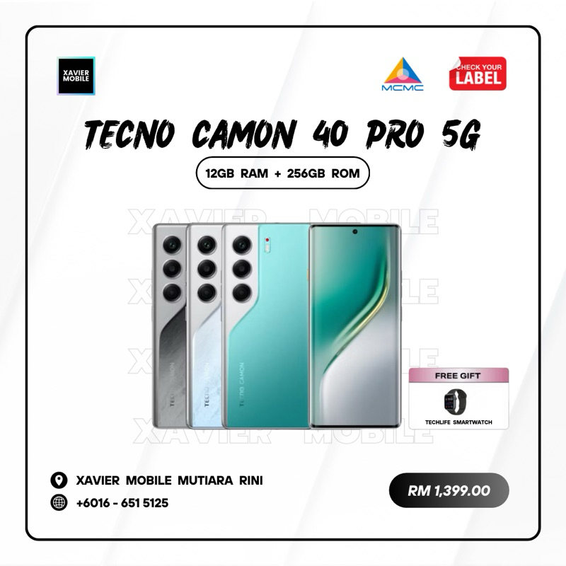 [Hot Model] TECNO Camon 40 Pro 5G | 12GB + 256GB | 5,200mAh Battery | 45W Fast Charging | Shopee ...