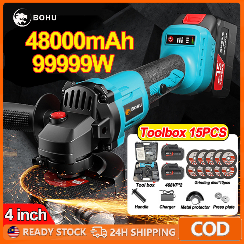 BOHU Cordless Angle Grinder Electric Brushless Grinder 100mm Cutting ...