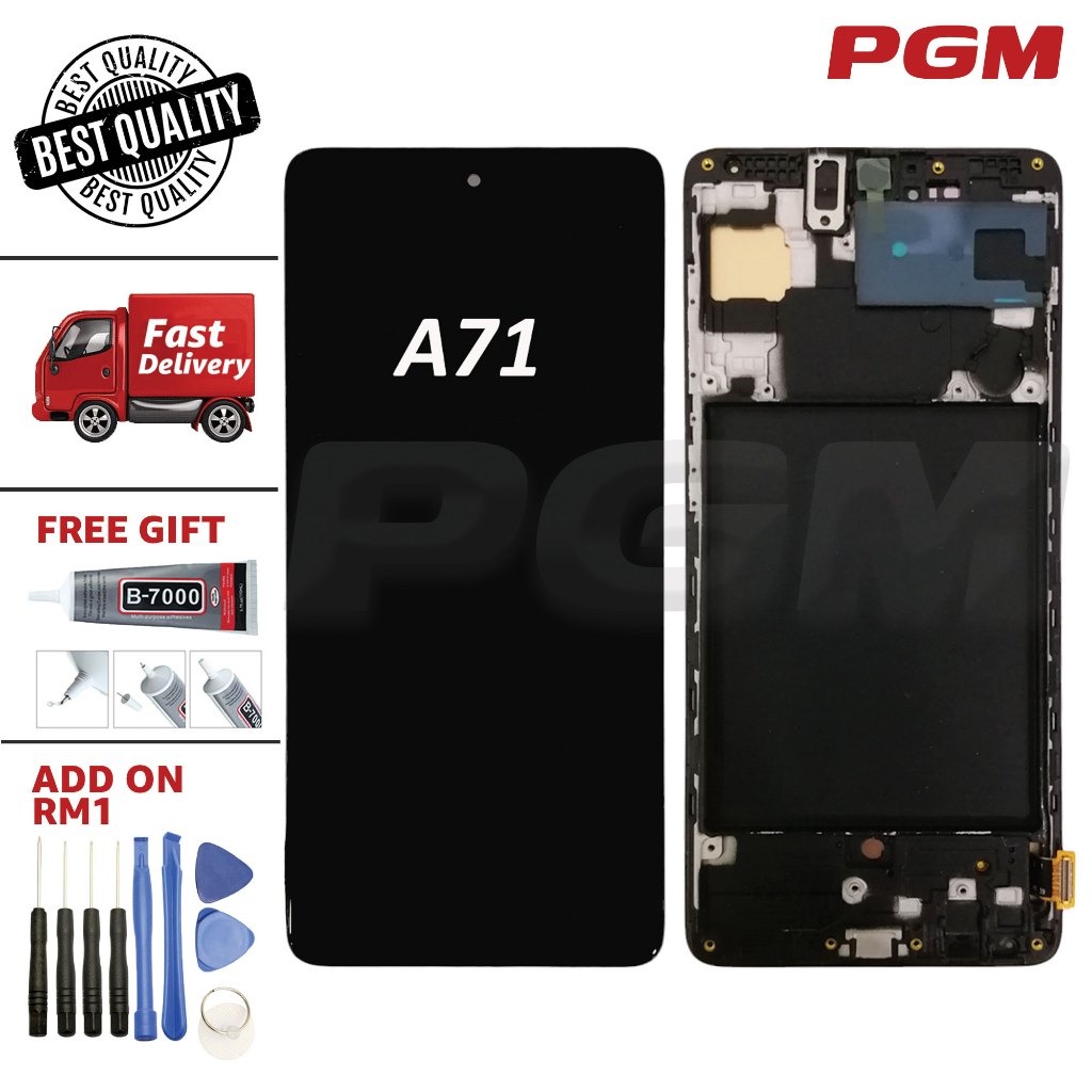 LCD TOUCH SCREEN DIGITIZER COMPATIBLE WITH SAM A71 (OLED) By Premium ...
