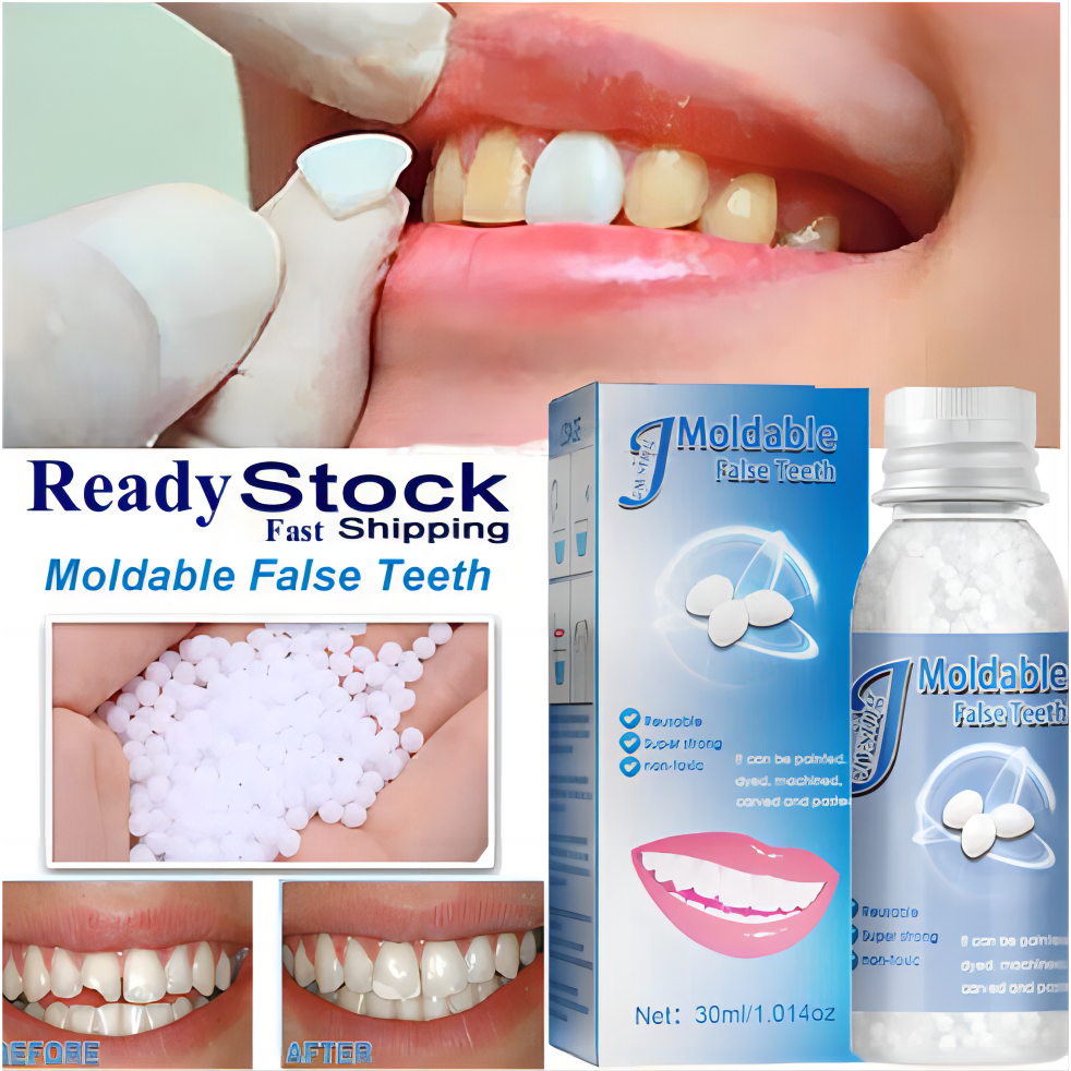 DIY Temporary Tooth Repair Kit Denture Adhesive Resin Moldable False ...