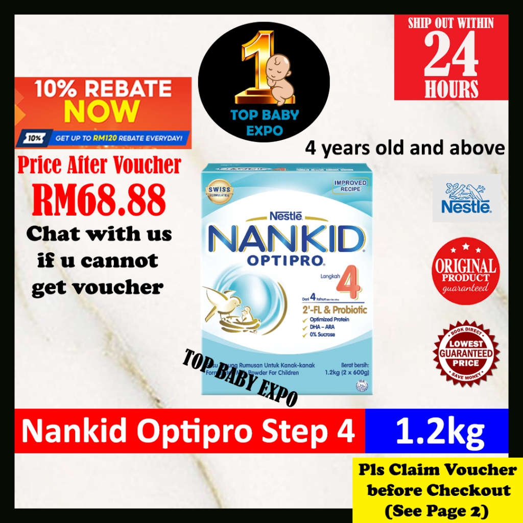 Nestle NANKID OPTIPRO Step 4 (1.2kg / 2.4kg) Exp: 12/2025 Nan (Newest Stock) | Shopee Malaysia
