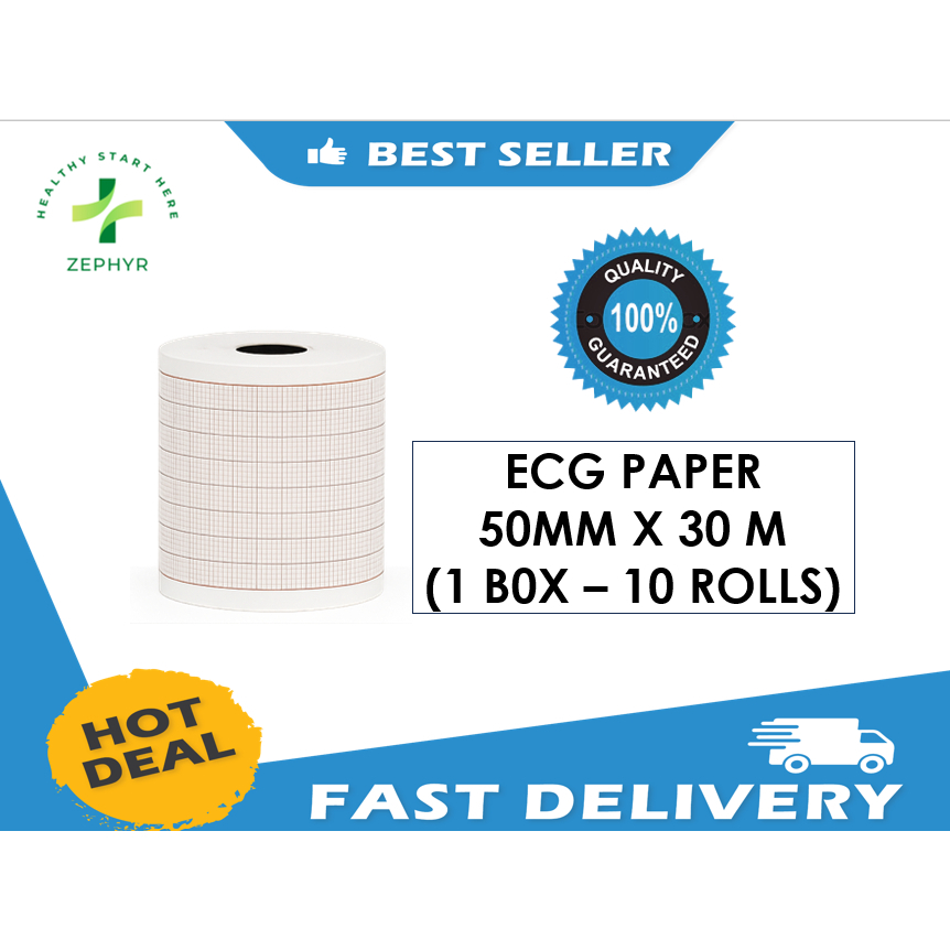 Kenz ECG Paper 50 mm x 30 - 1 box (10 Rolls) | Shopee Malaysia