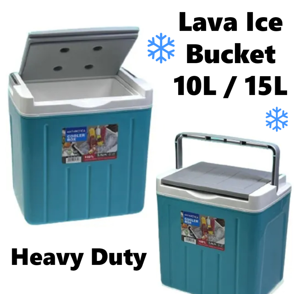 Lava 10L, 15L Ice Bucket Cooler Box Ice Heavy Duty Box Camping box Peti ...