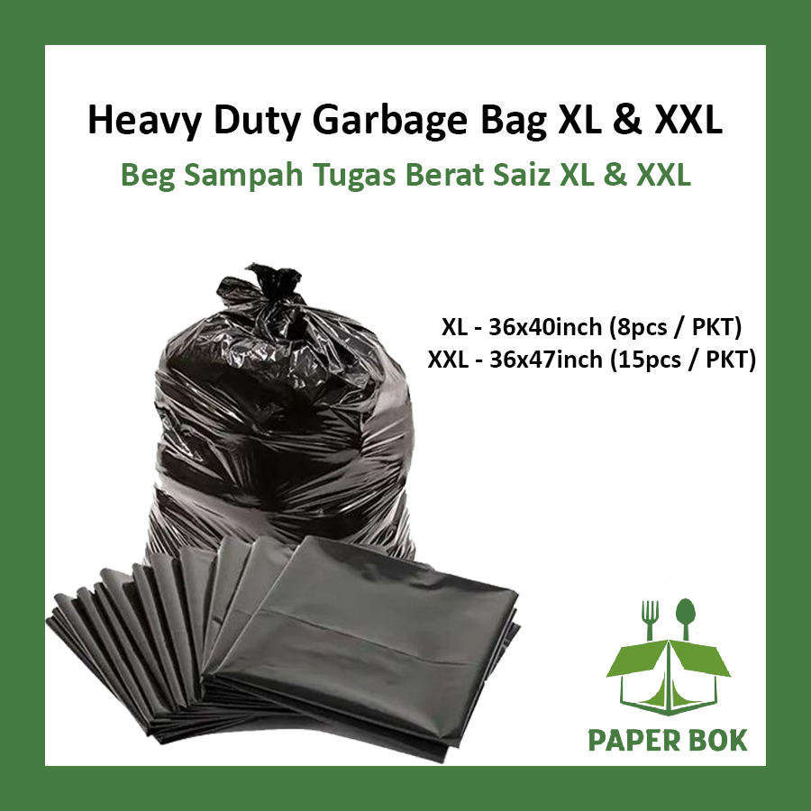 Beg Sampah [Thick] Plastic Garbage Bag Black Size (XL / XXL) / Garbage ...