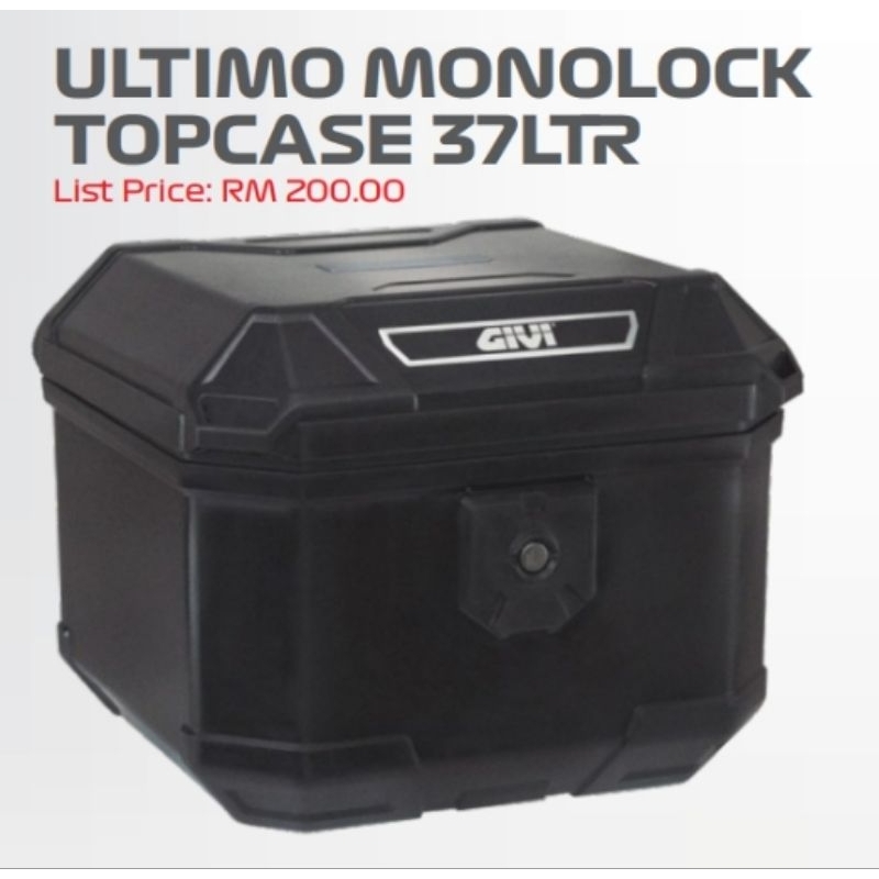 《BARU 2025》Givi Accessories 2025 Ultimo MONOLOCK TopCase Top Box 37Liter ABS Plastik Givi BOX ...