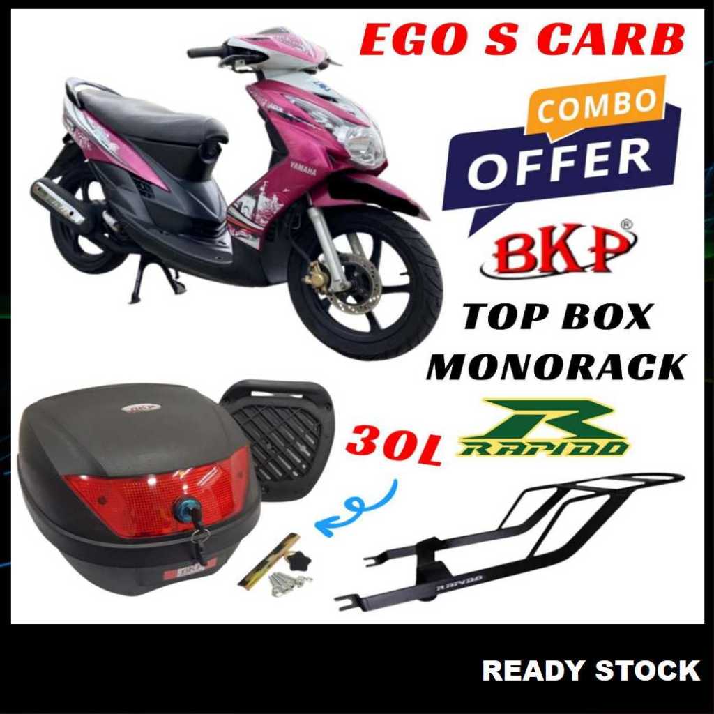 (EGO S) RAPIDO MONORACK VRACK+BKP 30L TOP BOX MOTORCYCLE YAMAHA ...