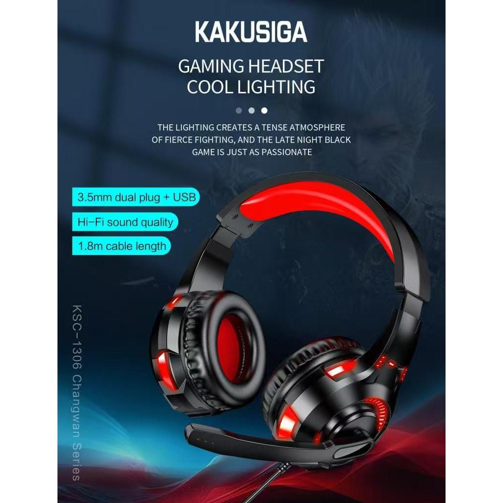 KAKUSIGA KSC-1306 RGB Professional Gaming Headset Noise-Cancellation ...