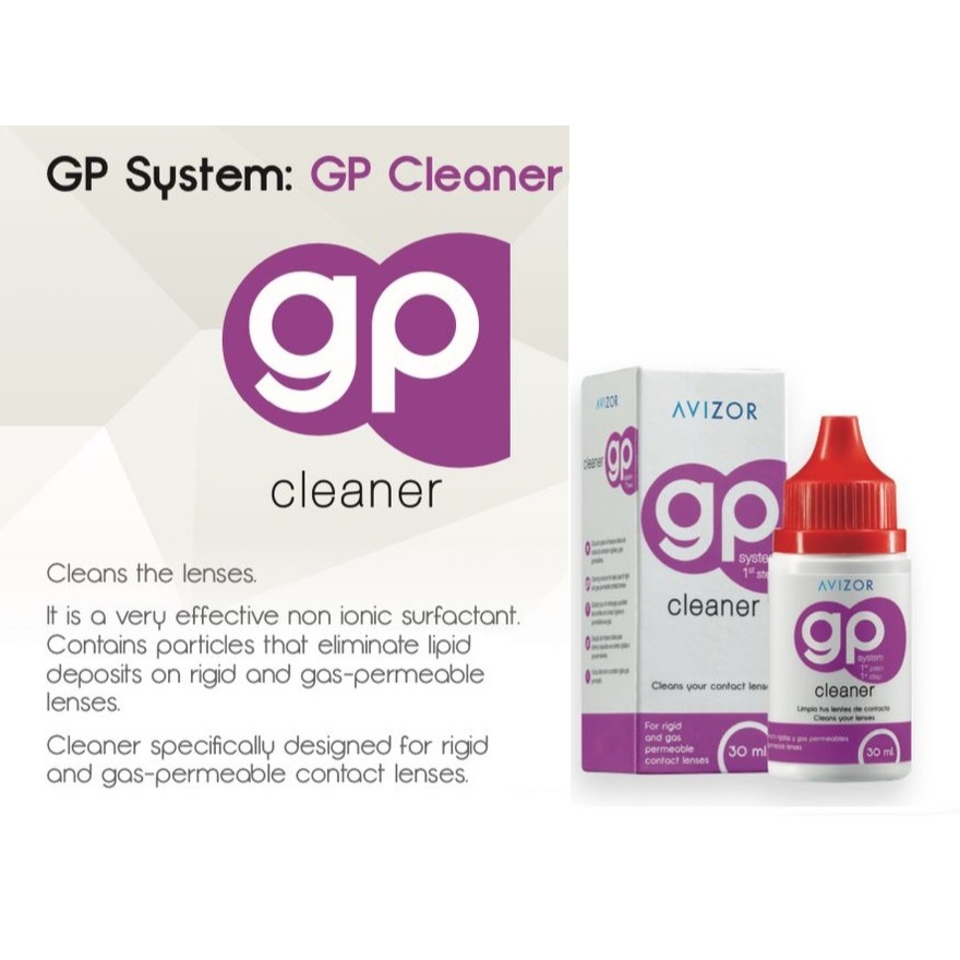 Avizor GP Cleaner – 30ml Daily Cleaning Solution for All Rigid Lenses ...