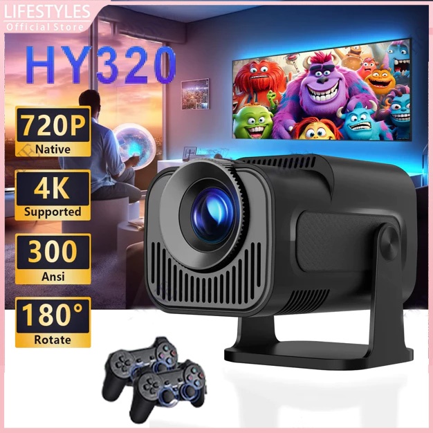 Portable Projector HY320/HY300 Android 11 1080P 4K Projector Dual Band ...