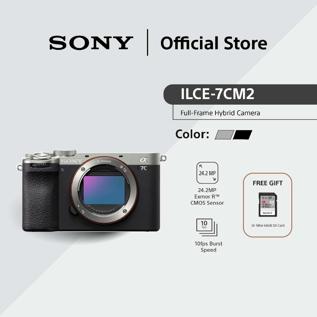 Sony α7C II compact full-frame camera | ILCE-7CM2 | Free Gift [SF-M64 ...