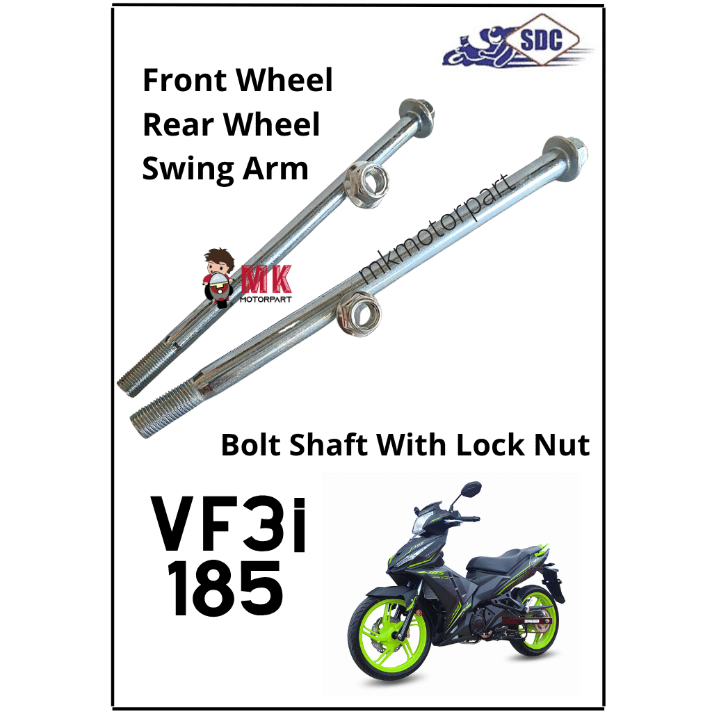 SYM VF3 185i / VF3i 185 FRONT / REAR WHEEL / SWING ARM FORK SHAFT With ...