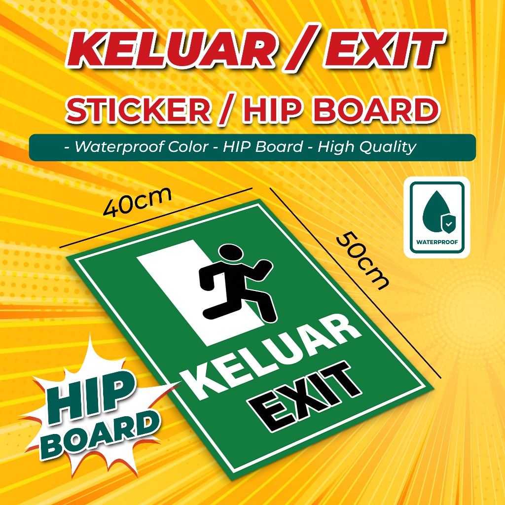 Emergency exit Sticker/HIP Board Signage | Shopee Malaysia