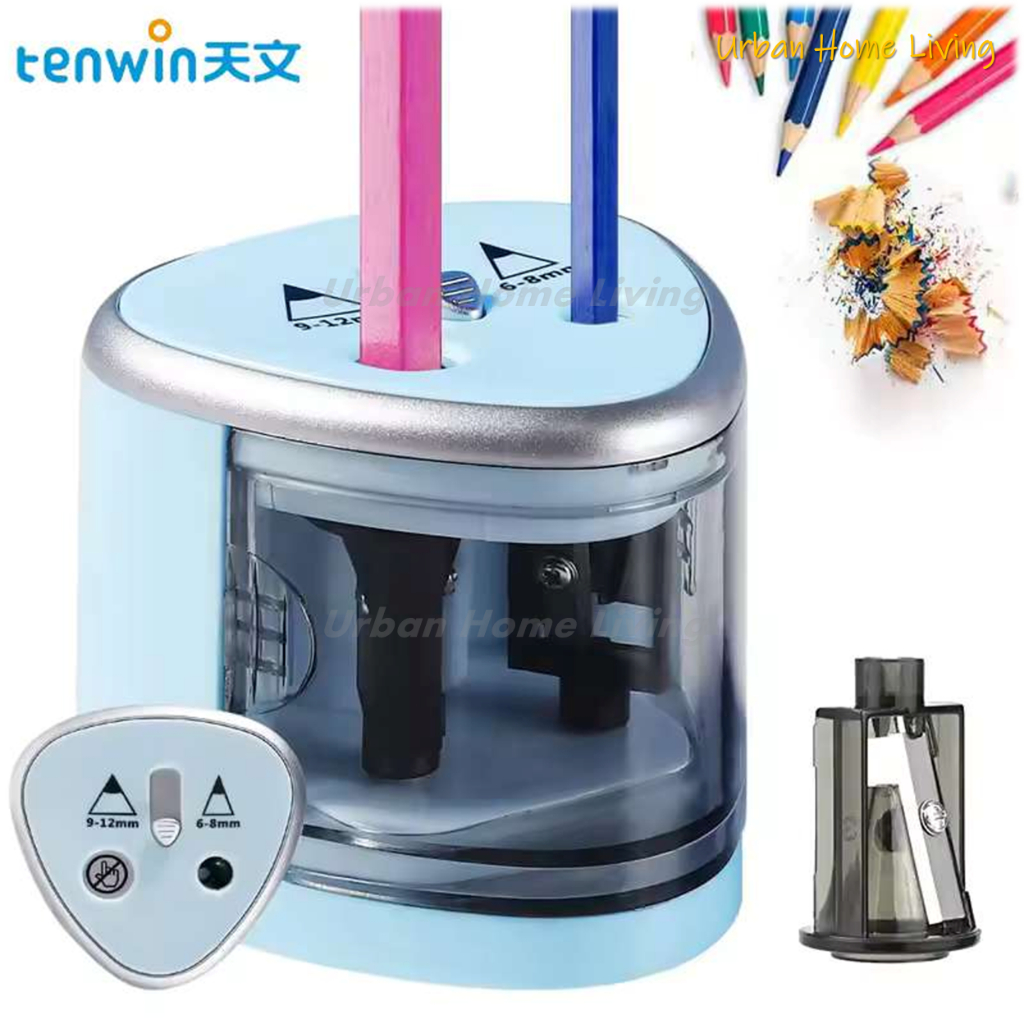 Automatic Dual Hole Sharpener Electric Pencil Sharpener Tenwin Pengasah ...