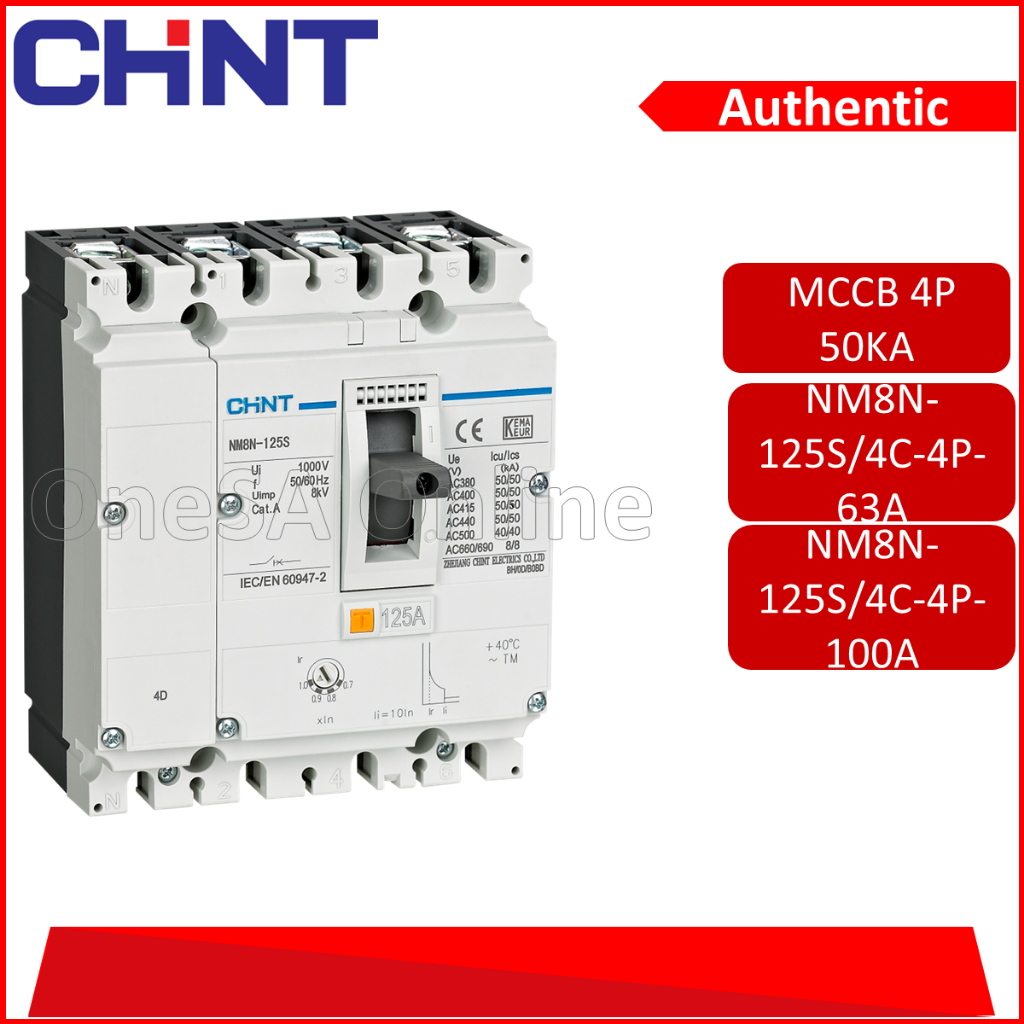 CHINT MCCB 4P 50KA(NM8N-125S/4C-4P-63A,100A) | Shopee Malaysia